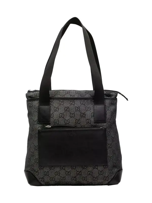 Gucci Gg Denim Tote Bag - Black