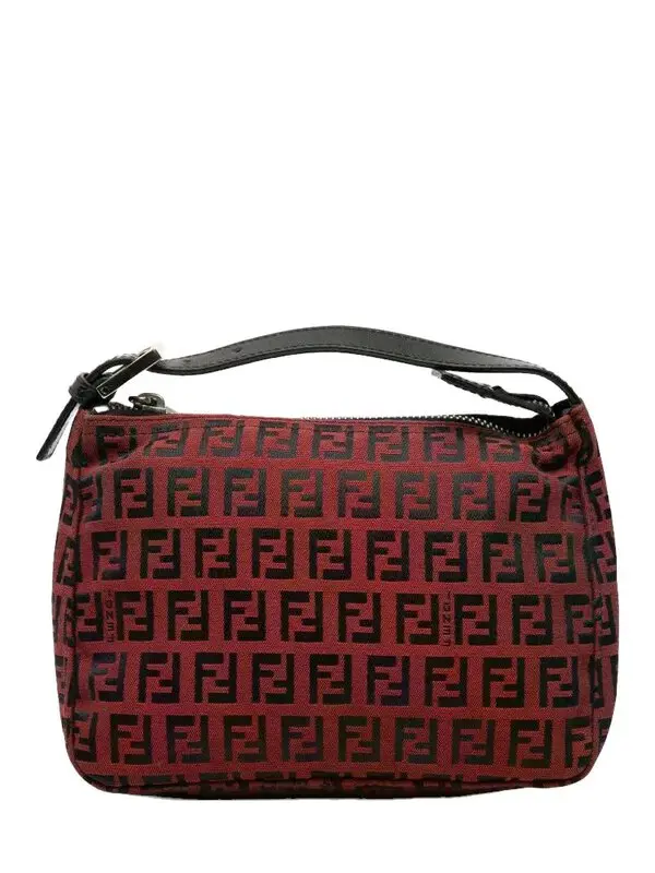 Fendi 2000-2010 Zucchino Canvas Handbag - Red