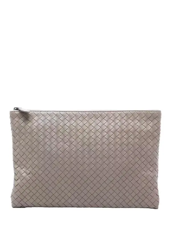Bottega Veneta 2012-2026 Nappa Intrecciato Clutch Bag - Brown