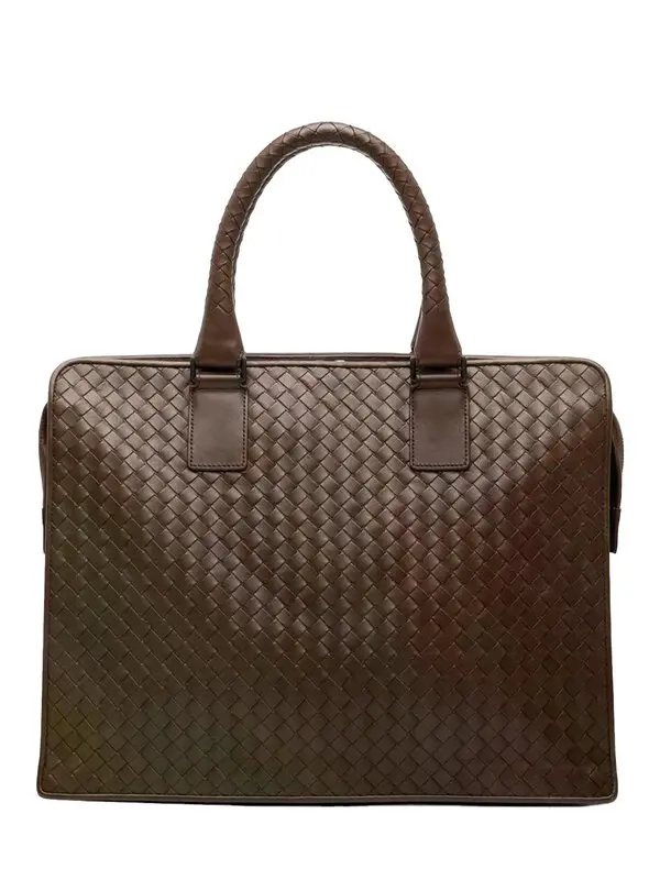 Bottega Veneta Nappa Intrecciato Business Bag - Brown
