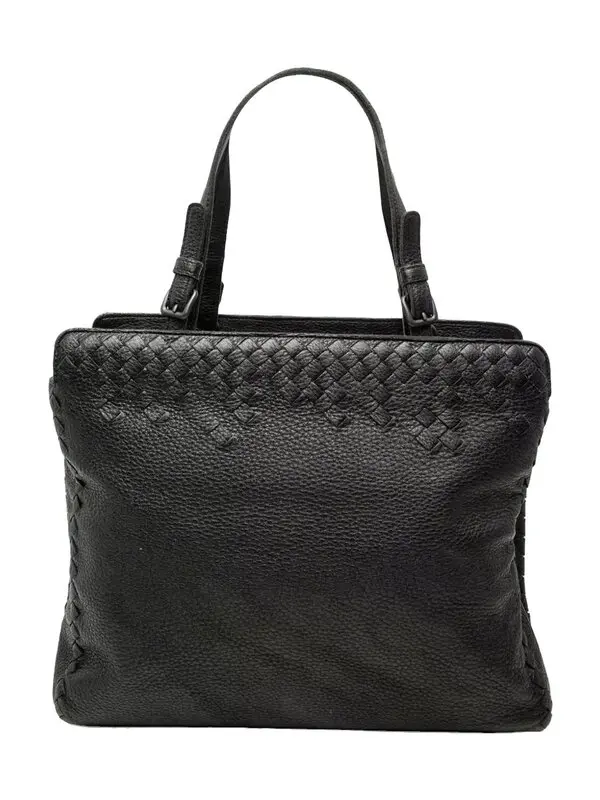 Bottega Veneta Grained Calfskin Intrecciato Tote Bag - Black