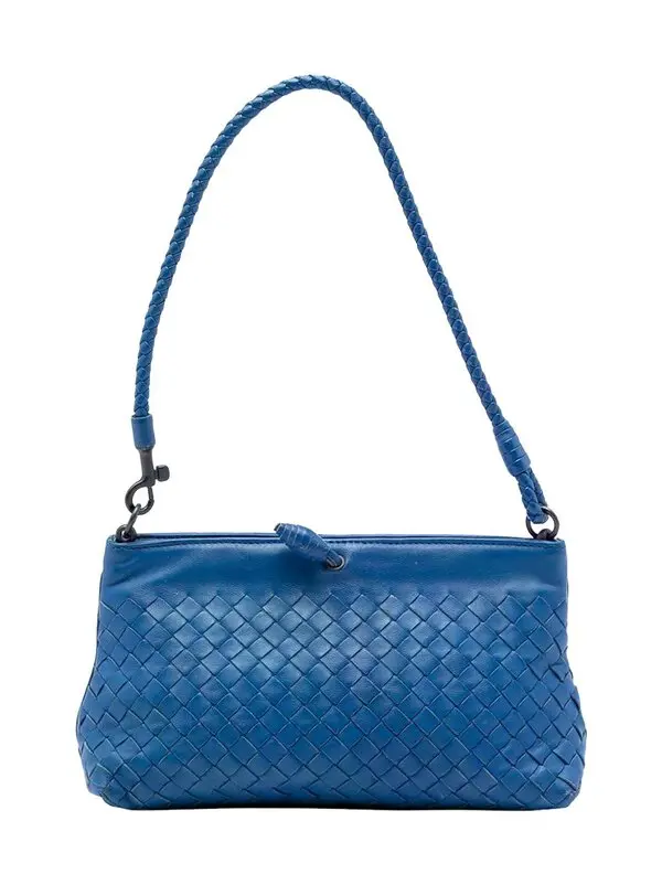 Bottega Veneta 2012-2025 Nappa Intrecciato Shoulder Bag - Blue