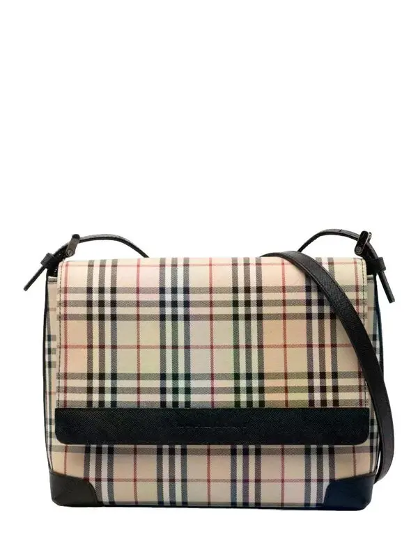 Burberry House Check Canvas Flap Crossbody Bag - Neutrals