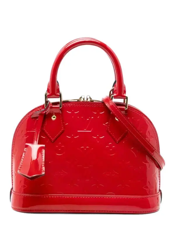 LOUIS VUITTON 2014 Monogram Vernis Alma Bb Satchel - Red
