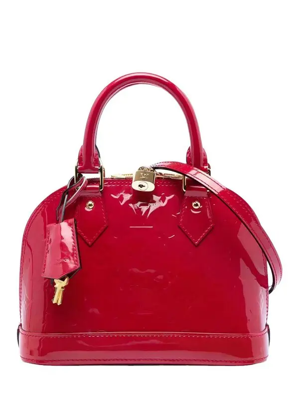 LOUIS VUITTON 2013 Monogram Vernis Alma Bb Satchel - Red