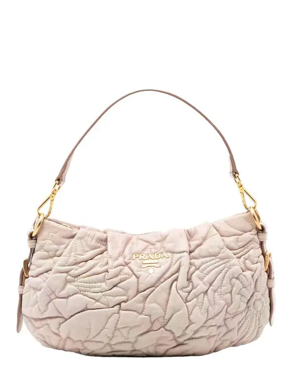 Prada 2010-2025 Nappa Stitched Shoulder Bag - Pink