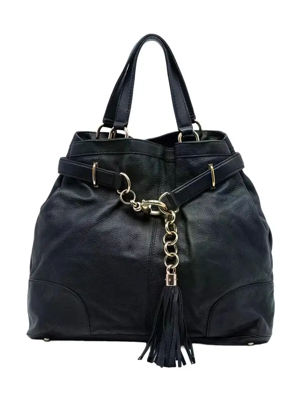 Gucci Large Leather Horsebit Tote Bag - Black
