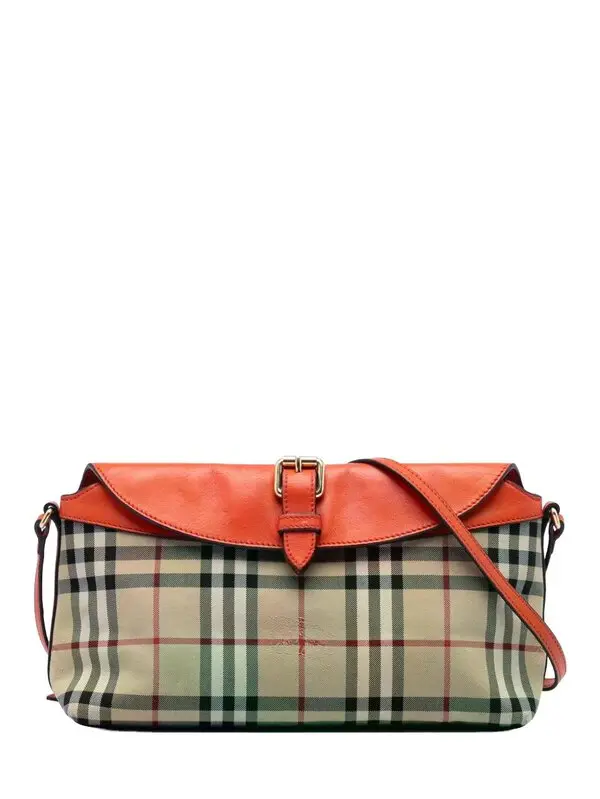 Burberry 2000-2017 Haymarket Check Leah Crossbody Bag - Orange