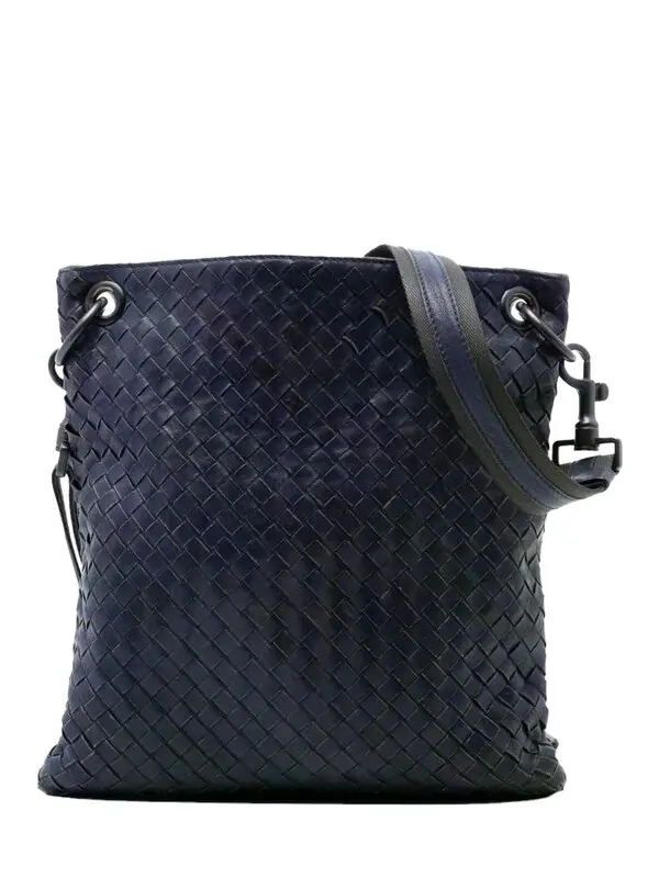 Bottega Veneta Nappa Intrecciato Crossbody Bag - Blue