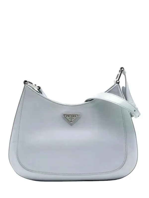 Prada 2013-2016 Spazzolato Leather Cleo Shoulder Bag - Blue
