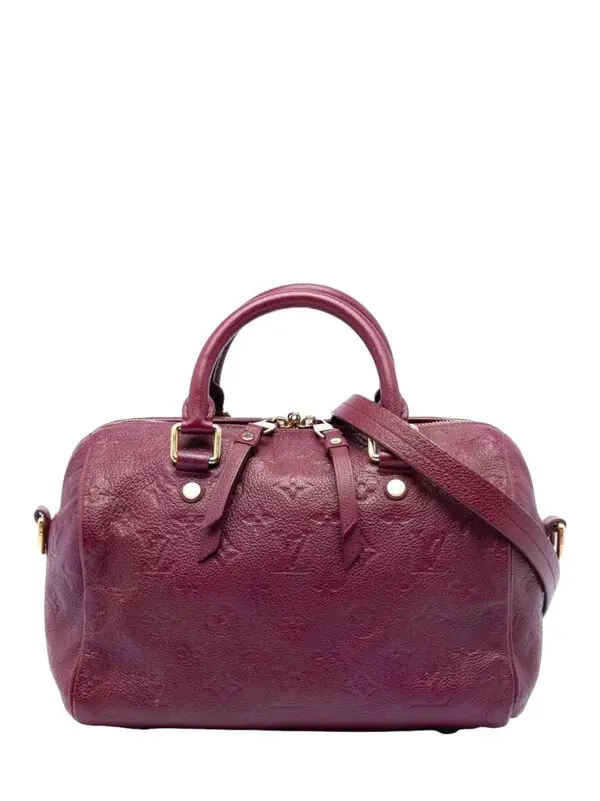 LOUIS VUITTON 2012 Monogram Empreinte Speedy Bandouliere 25 Satchel - Red