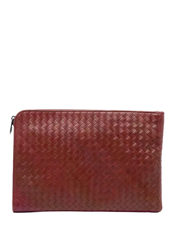 Bottega Veneta 2012-2026 Nappa Intrecciato Clutch - Red
