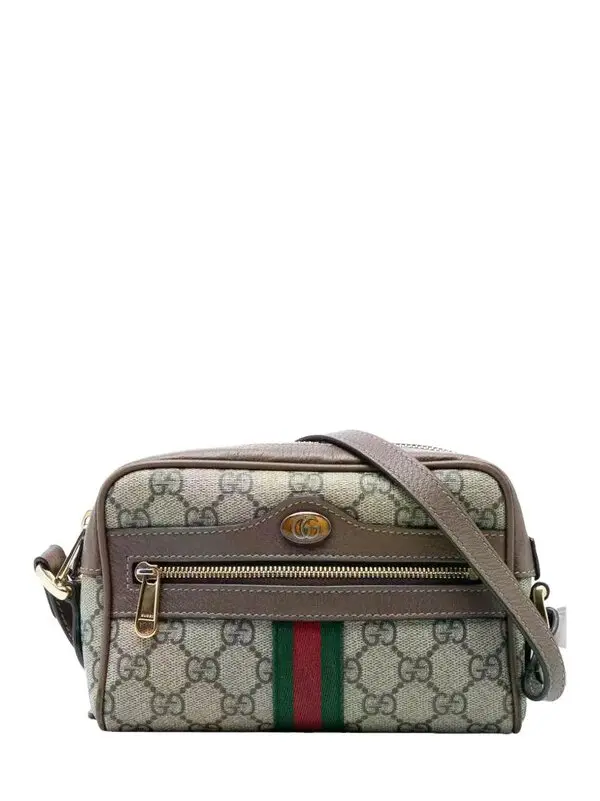 Gucci Mini Gg Supreme Ophidia Crossbody Bag - Neutrals