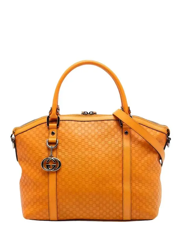 Gucci Medium Microissima Gg Charm Dome Satchel - Orange