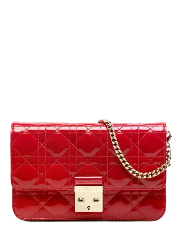 Dior 2016 Patent Cannage Miss Promenade Crossbody Bag - Red