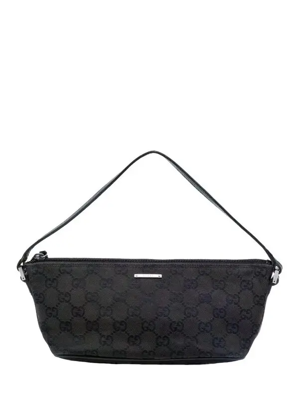 Gucci Gg Canvas Boat Shoulder Bag - Black