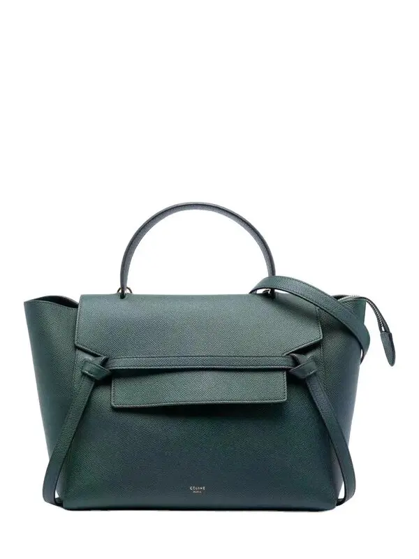 Celine 2018 Mini Grained Calfskin Belt Bag Satchel - Green