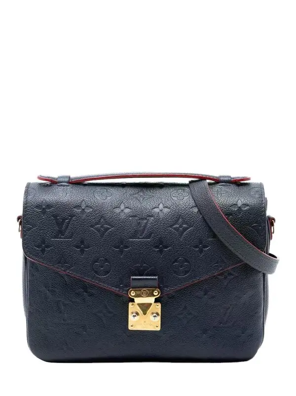 LOUIS VUITTON Monogram Empreinte Pochette Metis Satchel - Blue