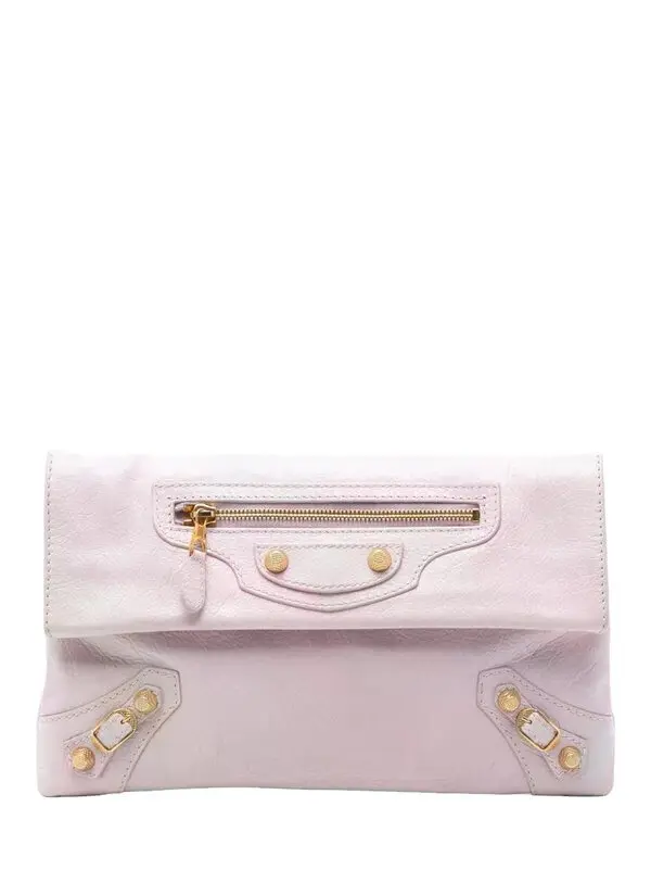 Balenciaga 2014 Lambskin Motocross Giant 12 Envelope Clutch - Pink