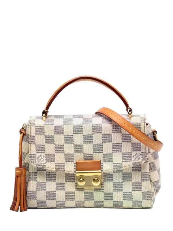 LOUIS VUITTON 2017 Damier Azur Croisette Satchel - White