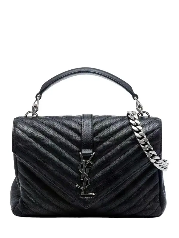 Saint Laurent Medium Monogram College Satchel - Black
