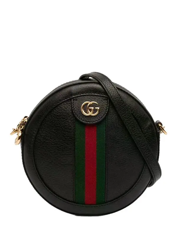 Gucci Mini Leather Ophidia Round Crossbody Bag - Black