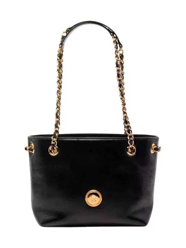 Versace 2010-2026 La Medusa Leather Shoulder Bag - Black