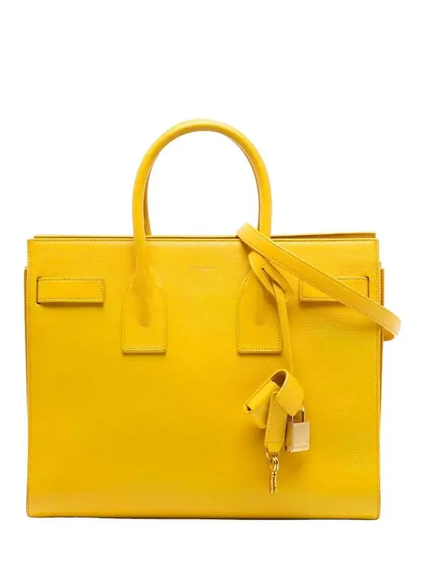 Saint Laurent 2015 Small Leather Sac De Jour Satchel - Yellow