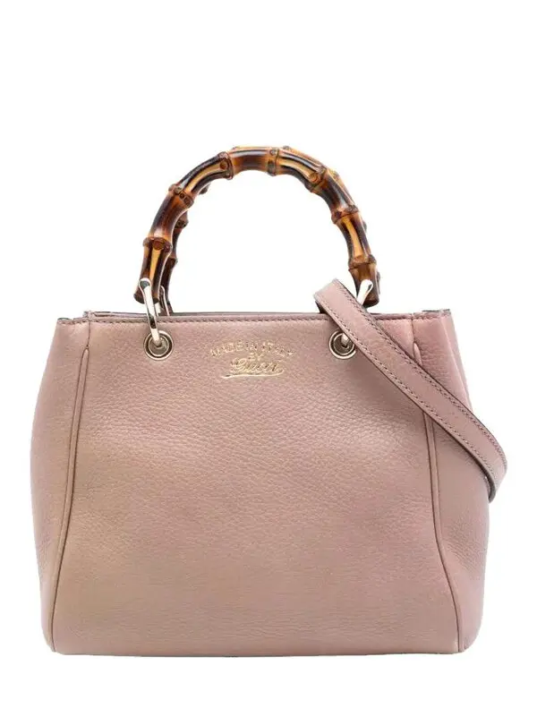 Gucci 2016-2026 Mini Calfskin Bamboo Shopper Satchel - Pink