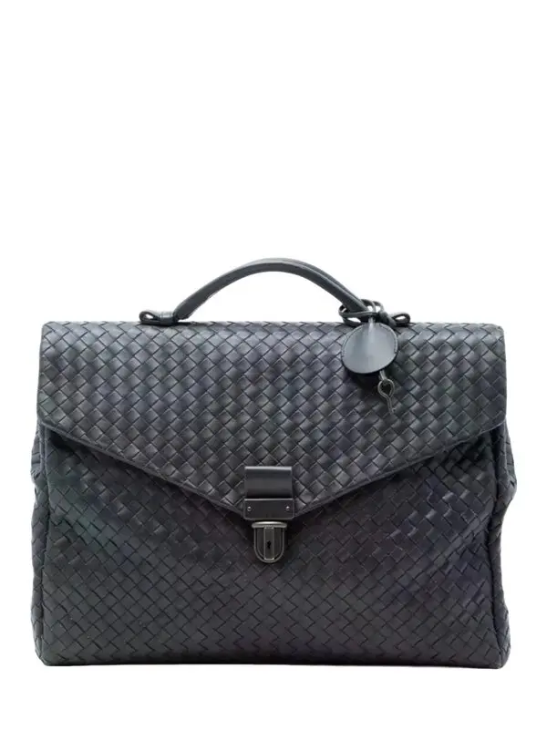 Bottega Veneta Nappa Intrecciato Briefcase Business Bag - Grey