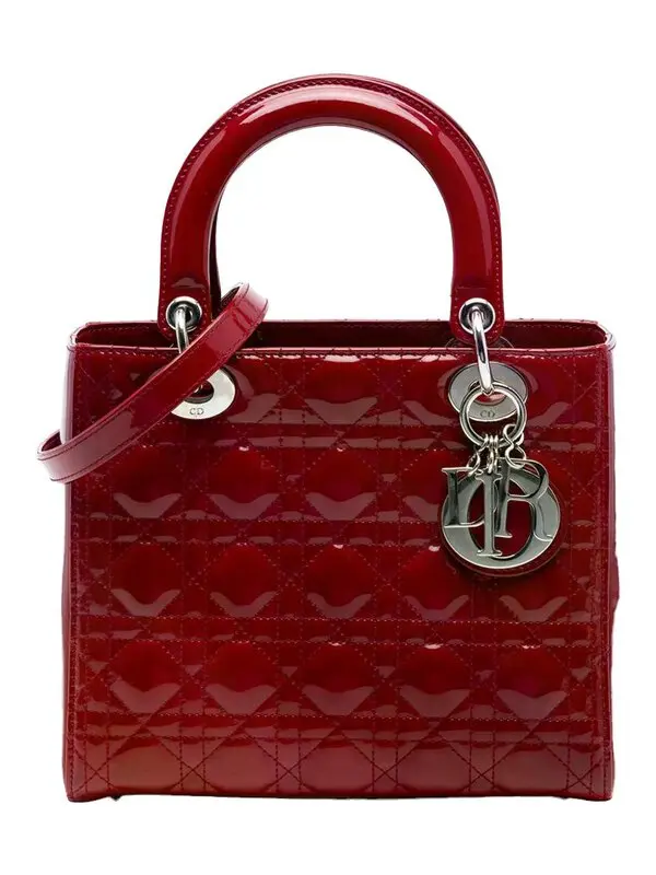 Dior 2014 Medium Cannage Lady Satchel - Red