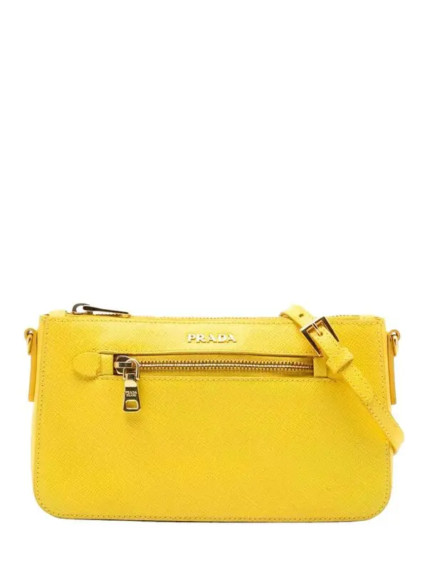 Prada Saffiano Lux Crossbody Bag - Yellow