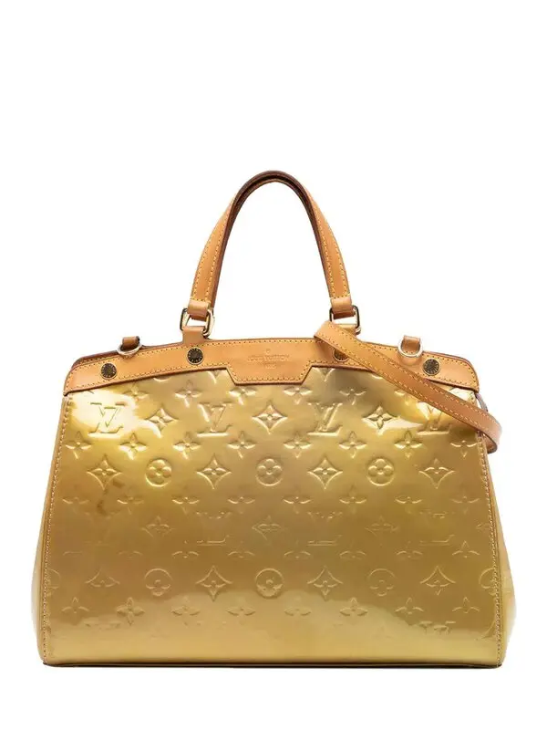 LOUIS VUITTON 2012 Monogram Vernis Brea Mm Satchel - Gold