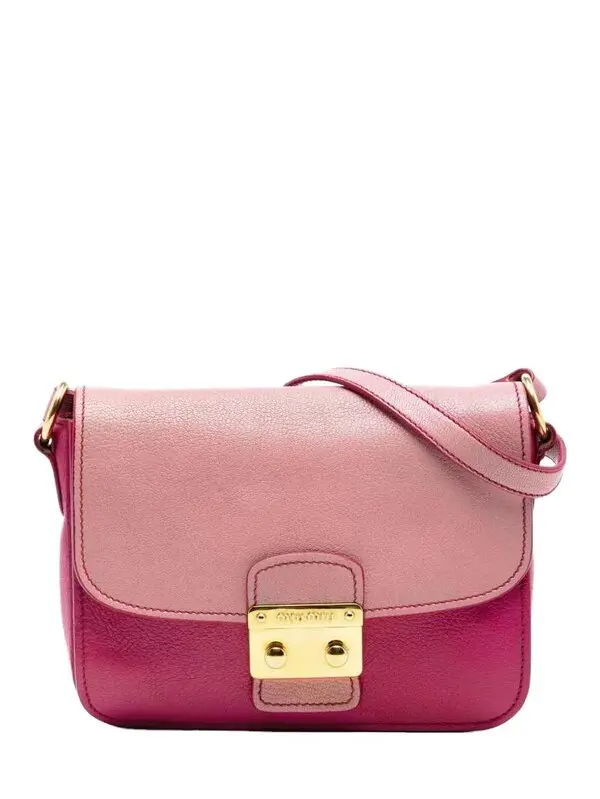 Miu Miu 2010-2026 Bicolor Madras Crossbody Bag - Pink