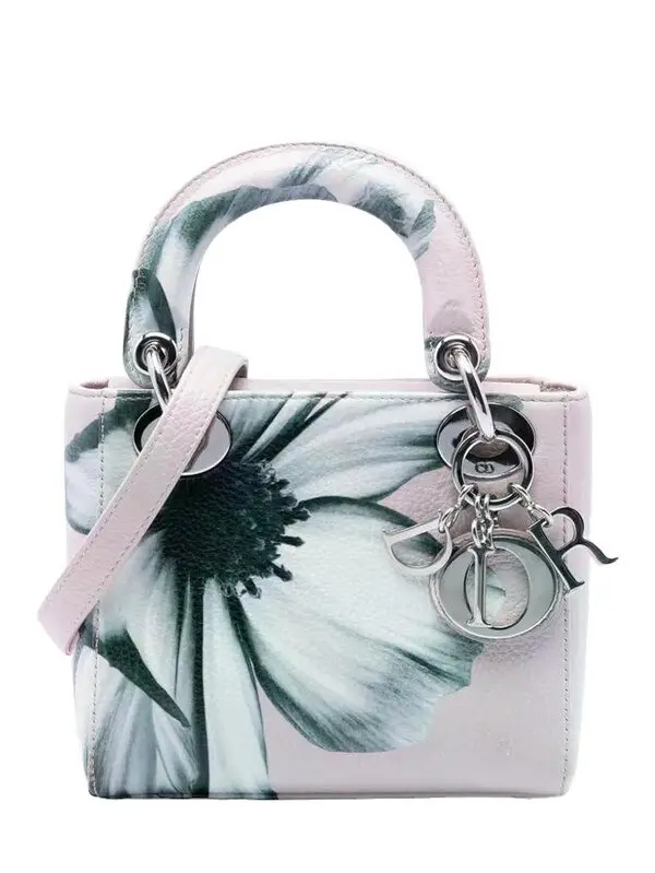 Dior Mini Floral Printed Lady Satchel - Pink