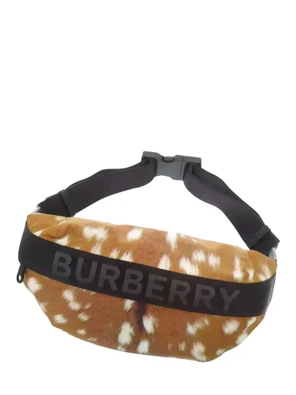 Burberry Logo Printed Nylon Belt Bag - Brown