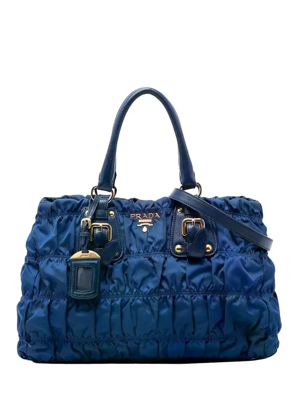 Prada Tessuto Gaufre Satchel 2000-2025 - Blue