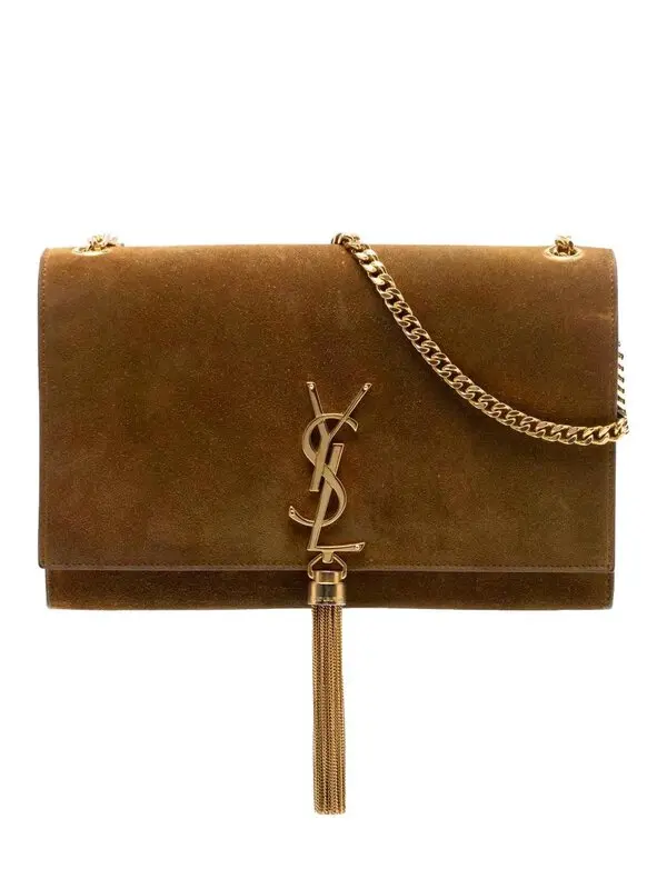 Saint Laurent 2016 Medium Monogram Kate Tassel Crossbody Bag - Brown