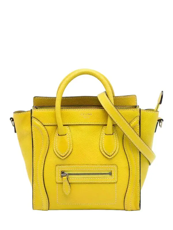Celine 2012 Nano Grained Calfskin Luggage Tote - Yellow