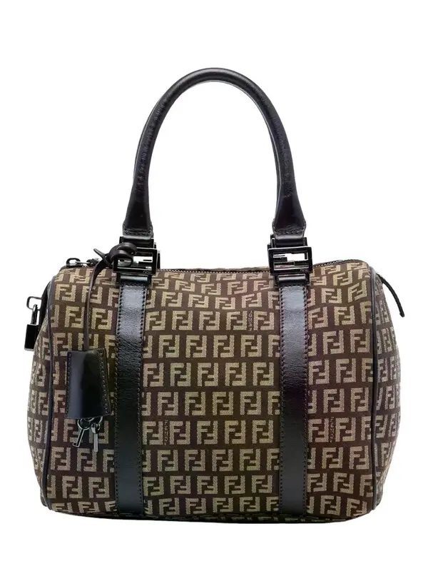 Fendi 2000-2010 Zucchino Canvas Forever Boston Bag - Brown