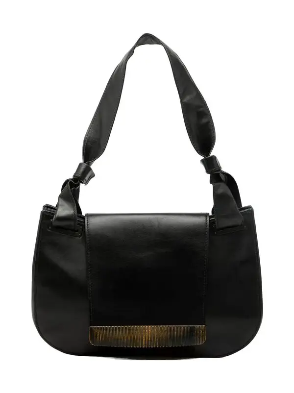Gucci Leather Flap Shoulder Bag - Black