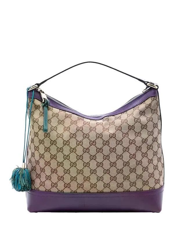 Gucci Gg Canvas Cheer Hobo Handbag - Purple