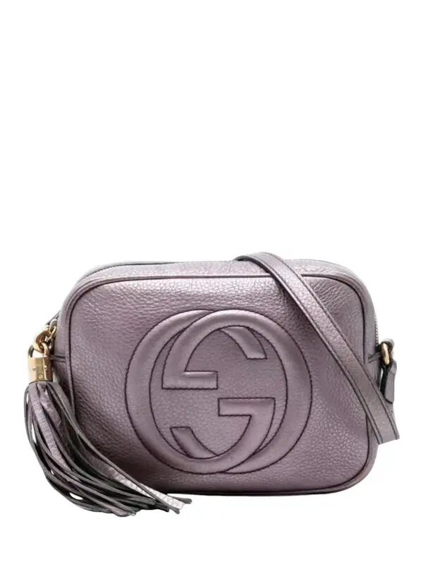 Gucci 2016-2025 Metallic Leather Soho Disco Crossbody Bag - Purple