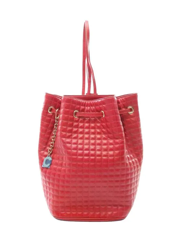 Celine C Charm Backpack - Red