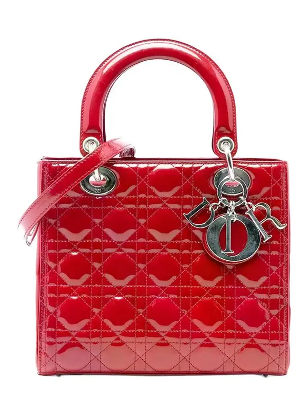 Dior 2013 Medium Cannage Lady Satchel - Red