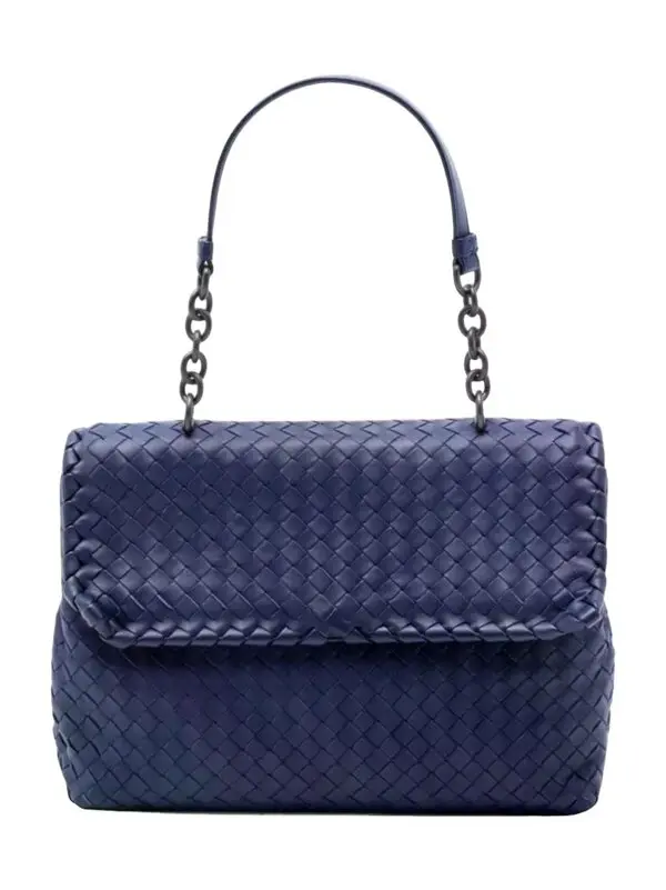 Bottega Veneta Medium Nappa Intrecciato Olimpia Shoulder Bag - Blue