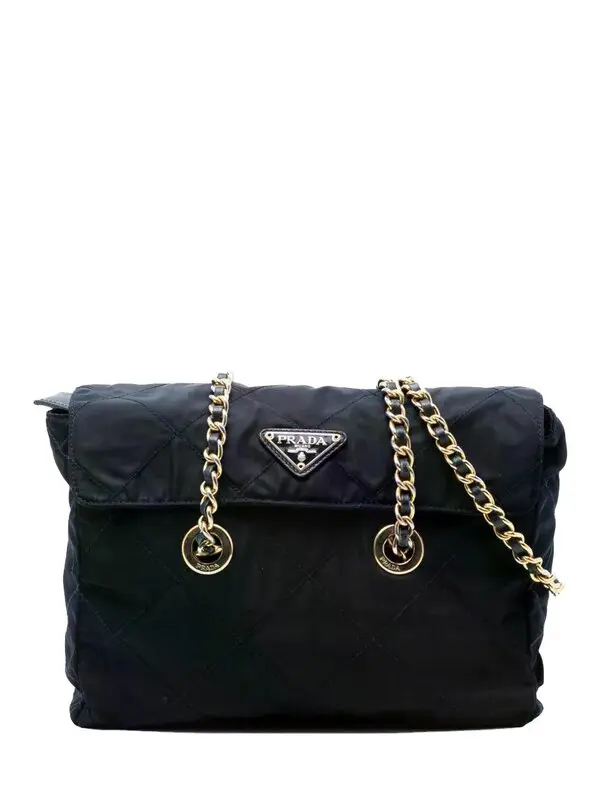 Prada 2000-2013 Tessuto Chain Shoulder Bag - Blue