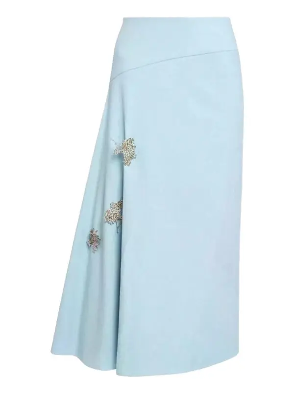 Erdem Embellished Draped Skirt - Blue