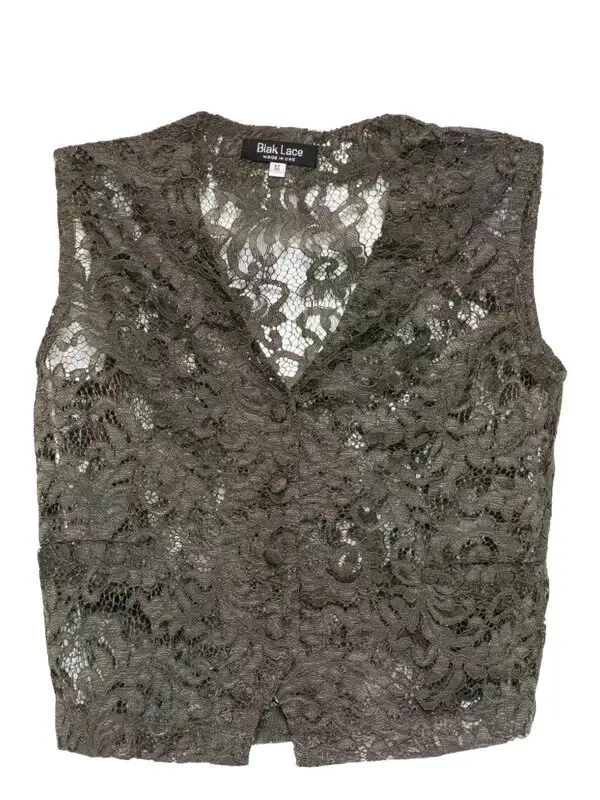 BLAKLACE Lace V-neck Top - Green