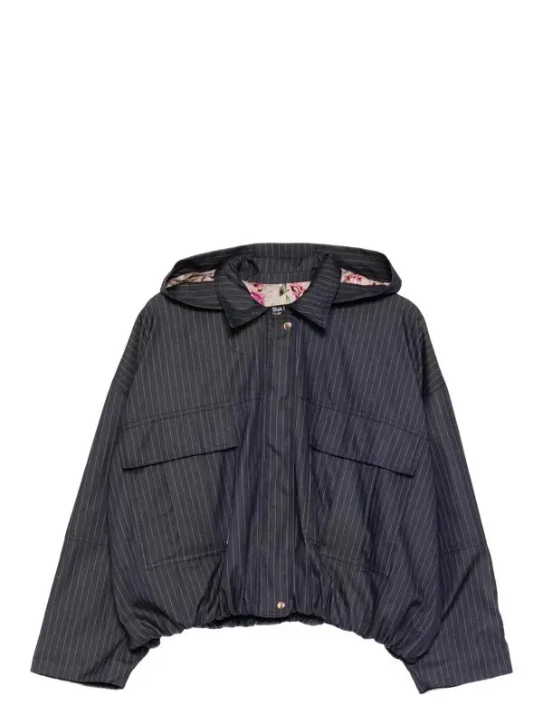 BLAKLACE Pinstripe Hooded Jacket - Blue